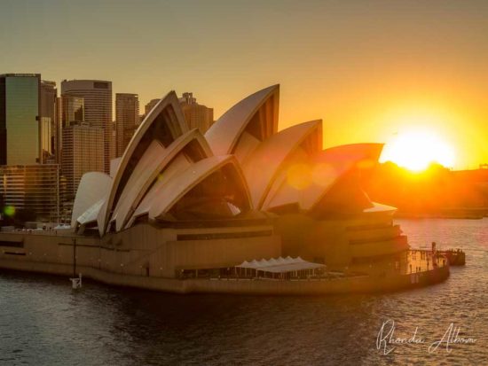 Enjoying a Sydney Harbour Sunset as We Cruise Away