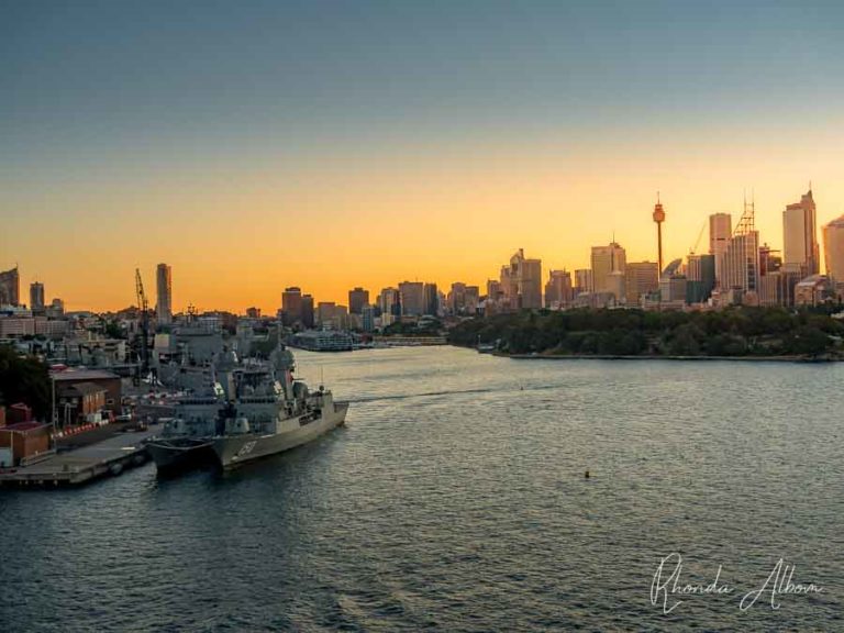 Enjoying a Sydney Harbour Sunset as We Cruise Away