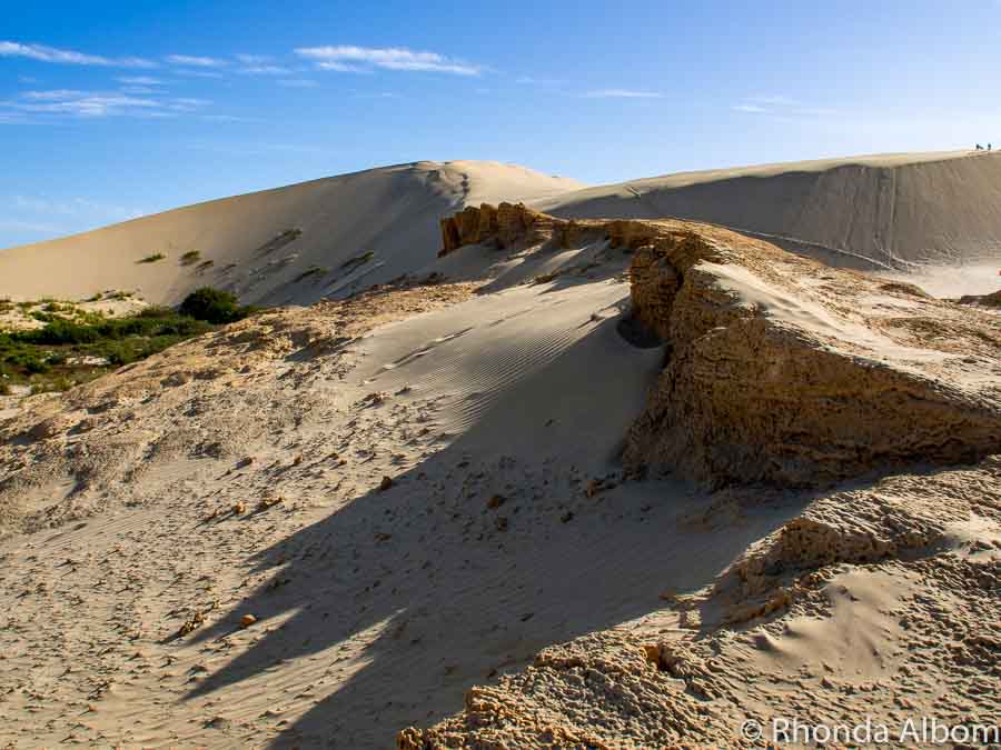 Sandboarding at Te Paki Sand Dunes, New Zealand