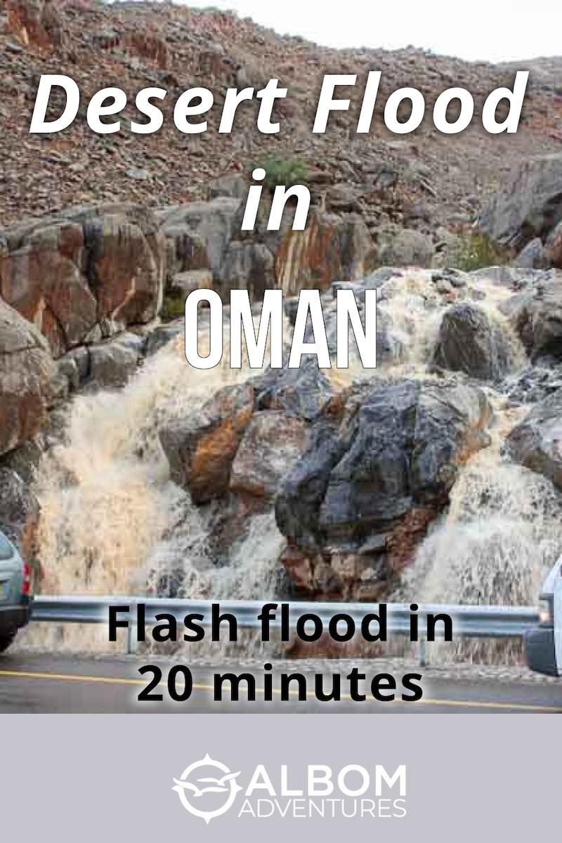 Desert Flood - Freak Storm in Oman as Flood Fills our Road
